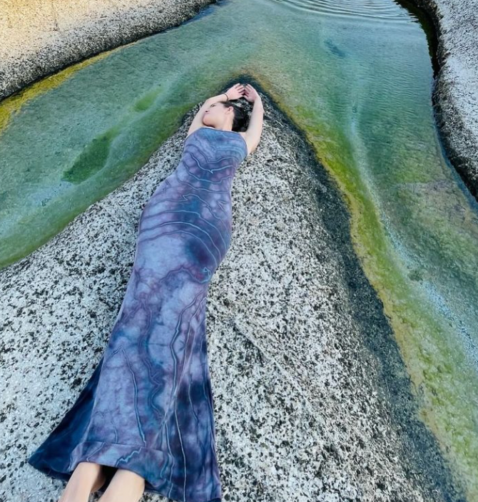 Medium Venus Dress w/ mermaid flair & built in bra – Katya Moon Dyes