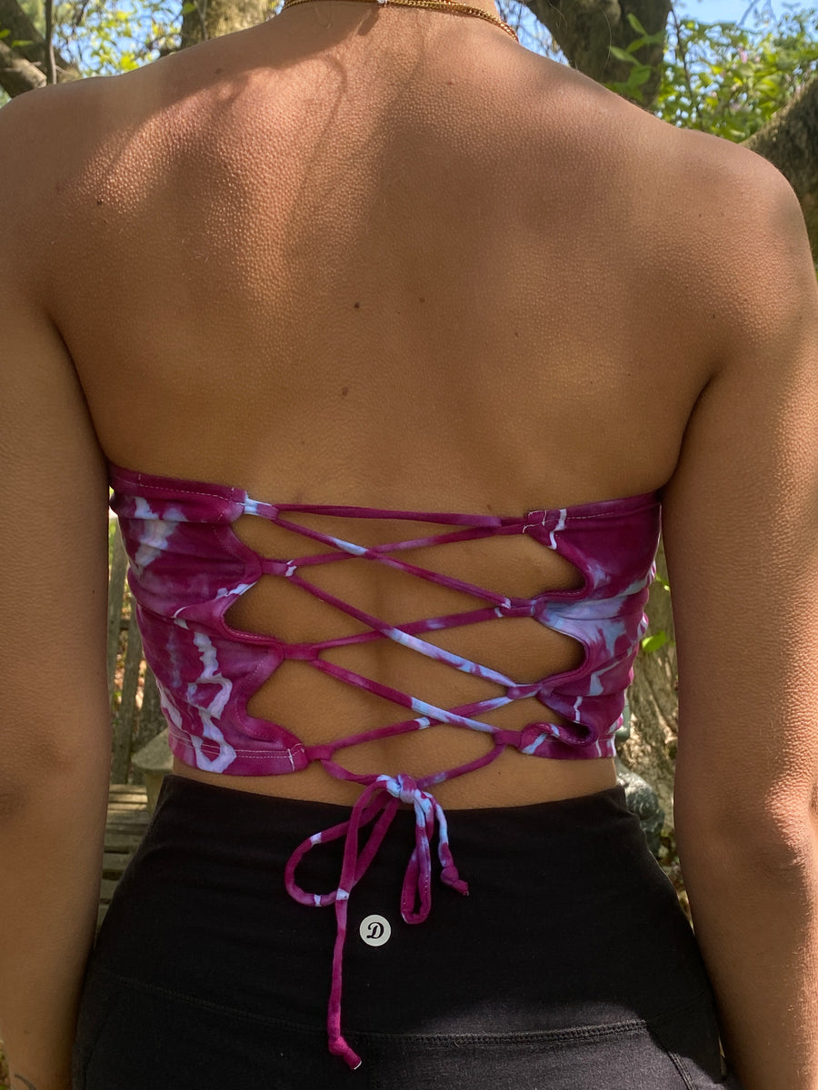 Large lace up tube top – Katya Moon Dyes
